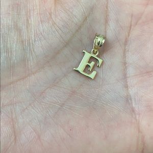 Element Shine | Jewelry | K Solid Gold Small Mini Initial Letter E ...